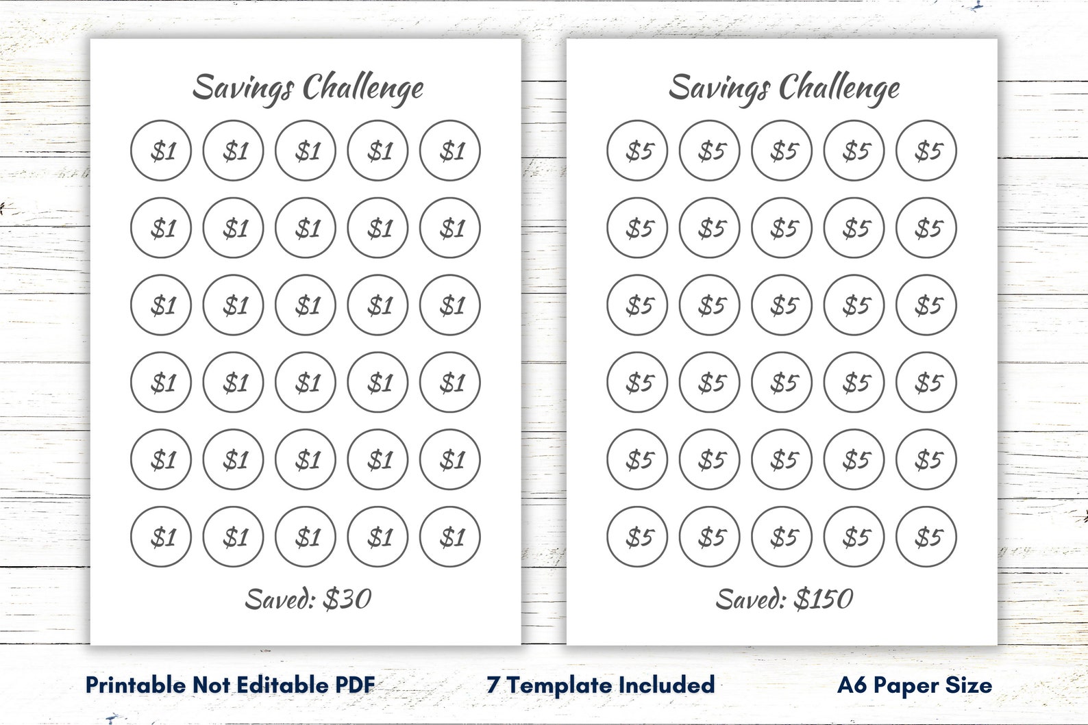 Printable A6 Savings Challenge, Budget Challenge, A6 Budget Sheet ...