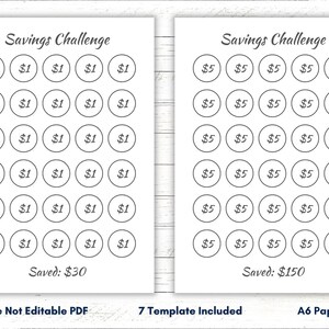 Printable A6 Savings Challenge, Budget Challenge, A6 Budget Sheet ...