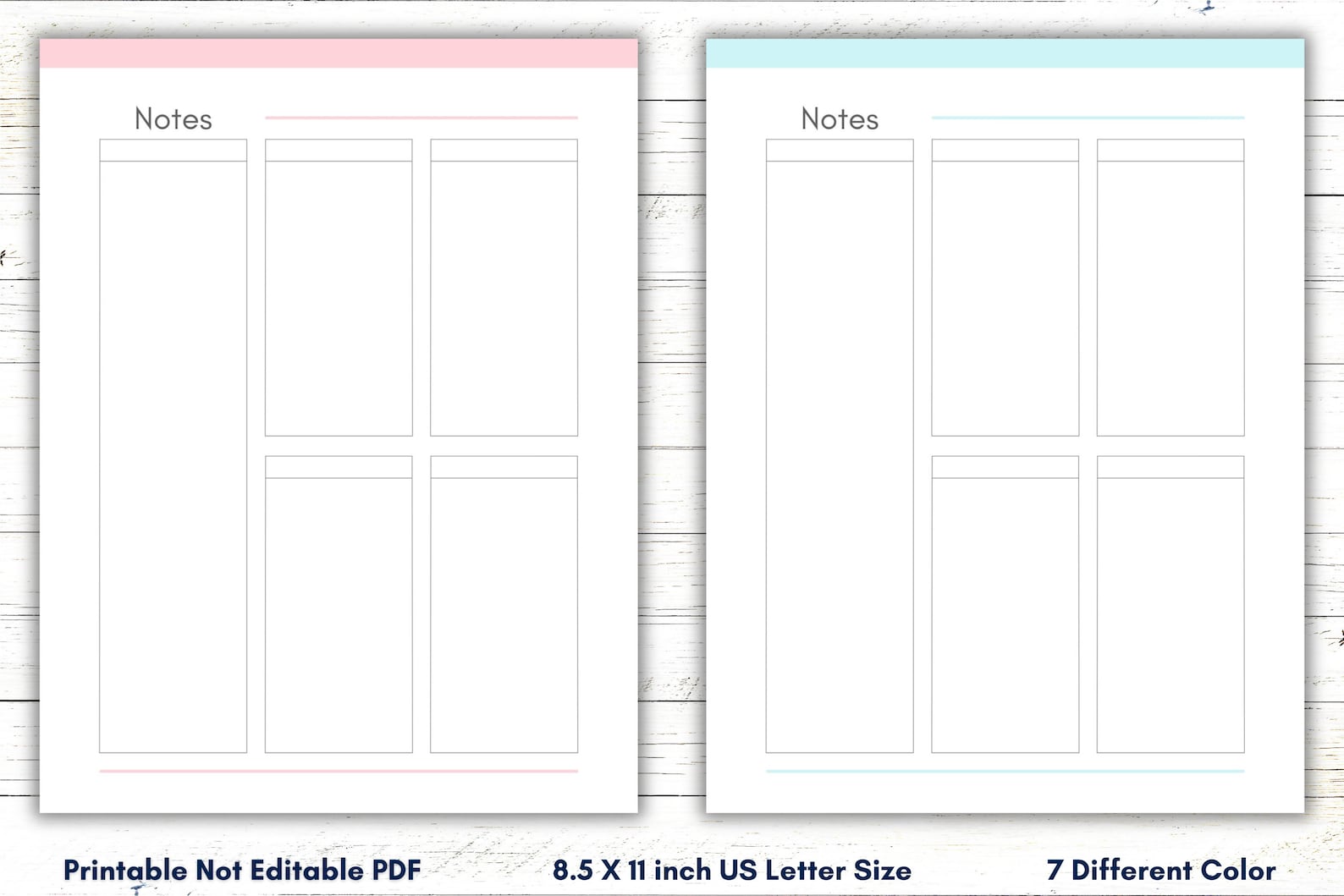 Note Taking Template, Printable Student Planner, Note Paper Printable ...