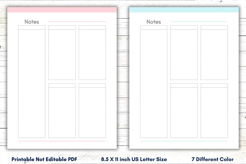 Note Taking Template, Printable Student Planner, Note Paper Printable ...