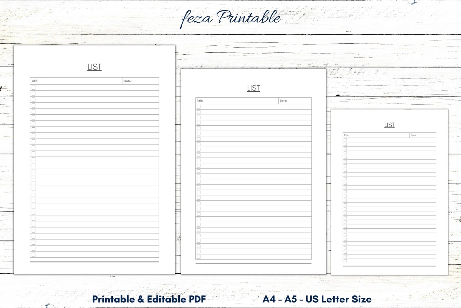 Blank List Editable Fillable Printable Template, Blank List Page, Blank ...