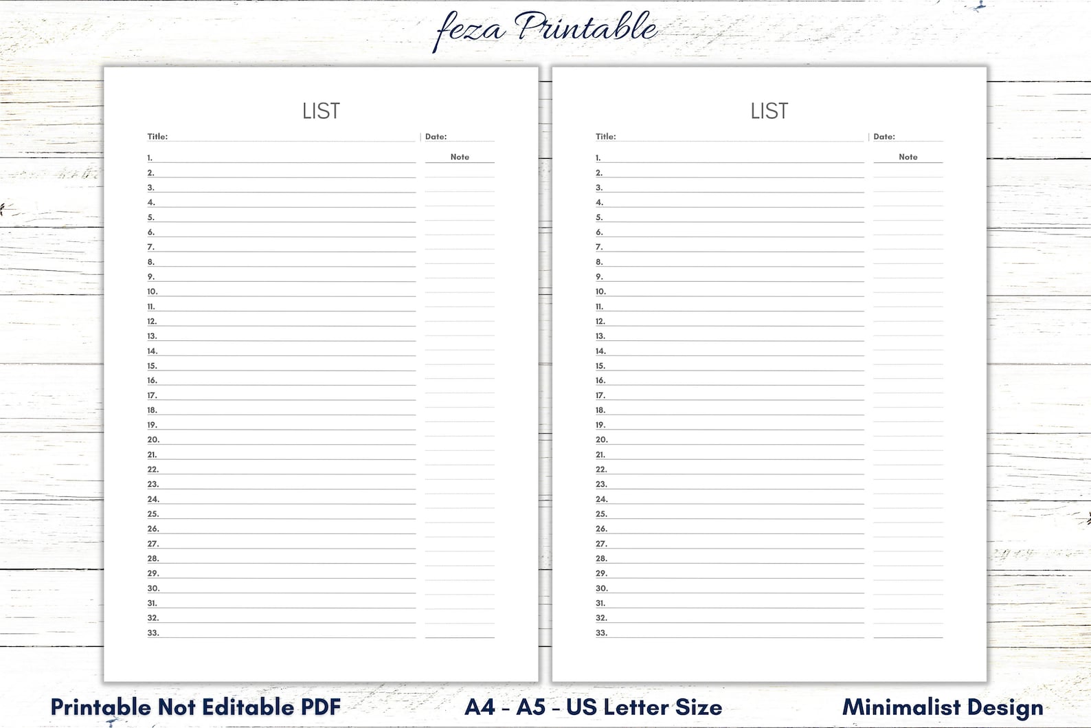 Blank List Template, Blank Lists, Numbered List, Printable List, List ...