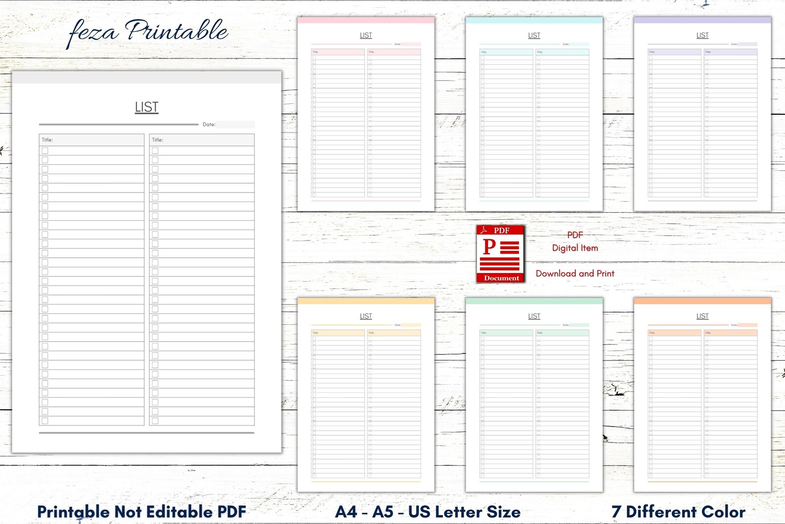 Blank List Template Printable Blank Checklist, Daily Weekly Yearly ...