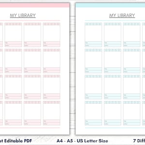 Library Planner Printable Template, Library Overview, Library List ...