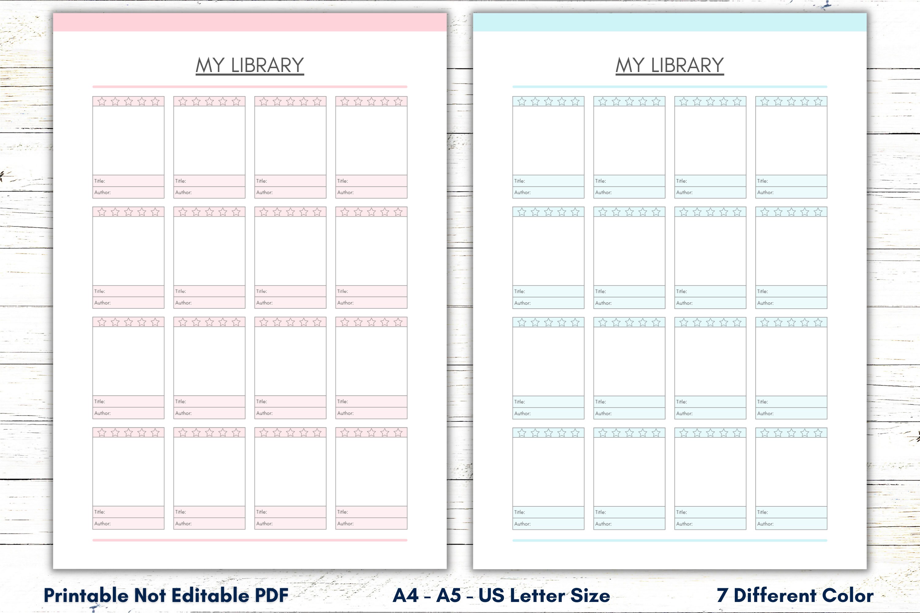 Library Planner Printable Template, Library Overview, Library List ...