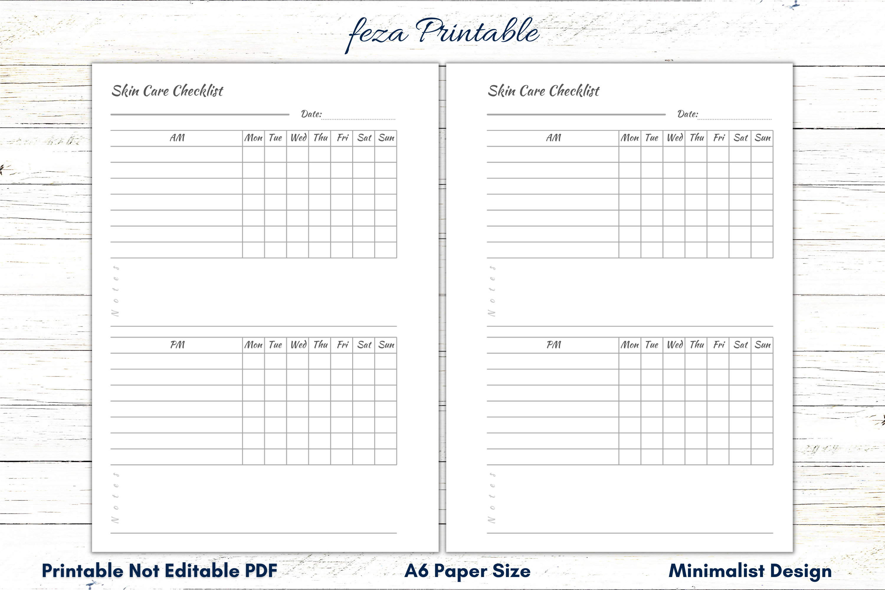 A6 Skincare Template, Skincare Routine, Skincare Organizer, Skincare ...