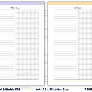 Printable Lined and Grid Note Pages Template, Lined Grid Note Page ...