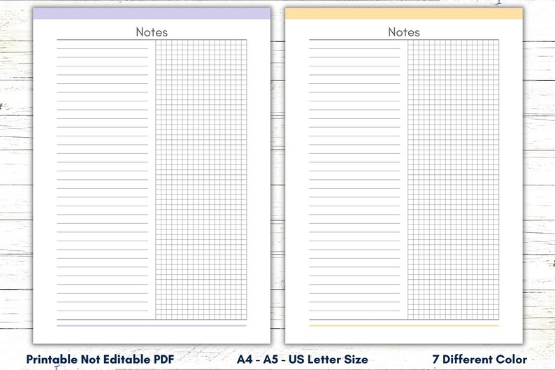 Printable Lined and Grid Note Pages Template, Lined Grid Note Page ...