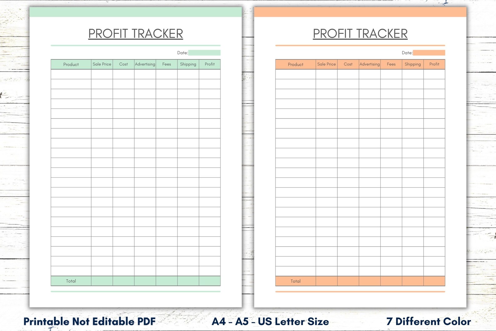Printable Profit Tracker, Printable Profit Log, Printable Profit ...