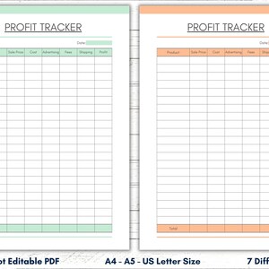 Printable Profit Tracker, Printable Profit Log, Printable Profit ...