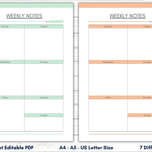 Printable Notes Pages Template, Note Taking Page, Weekly Notes Sheet ...