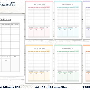 Printable Baby Care Log, Baby Care Planner Sheet, Baby Care Tracker ...