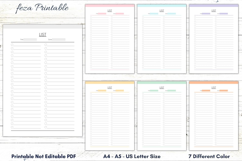 Printable Blank List Template, Blank Checklist Form, Blank List Form ...