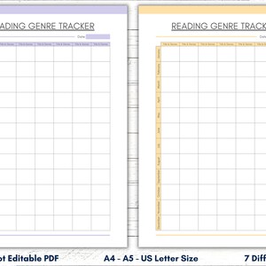 Reading Genre Tracker Printable Template, Reading Genre Chart, Reading ...