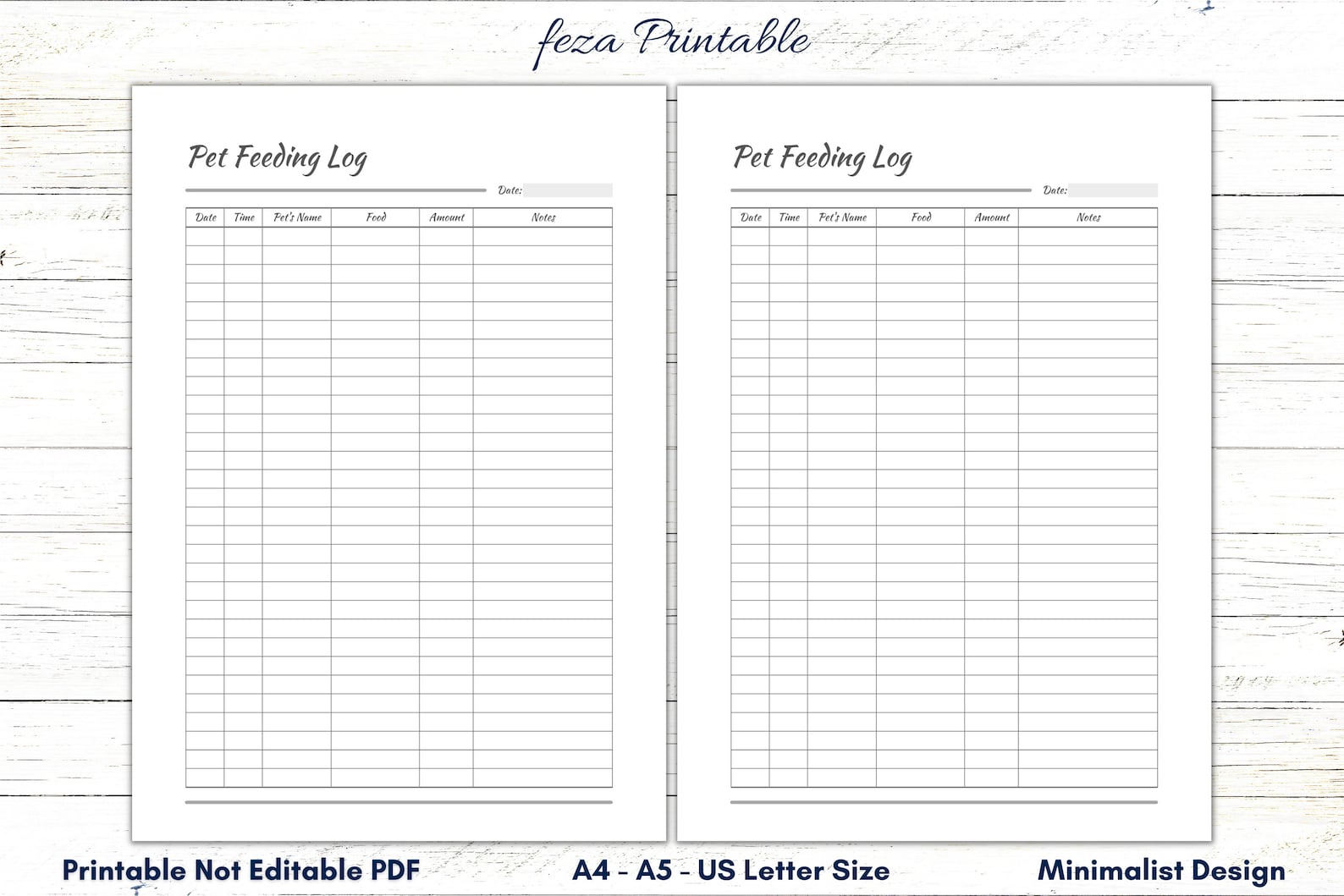 Pet Feeding Tracker Printable, Pet Feeding Reminder, Puppy Feeding ...