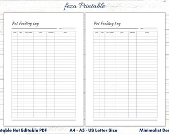 Dog Feeding Tracker Printable Feeding Chart monthly - Etsy