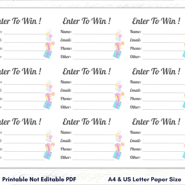 Enter to Win Flyer Template - Etsy
