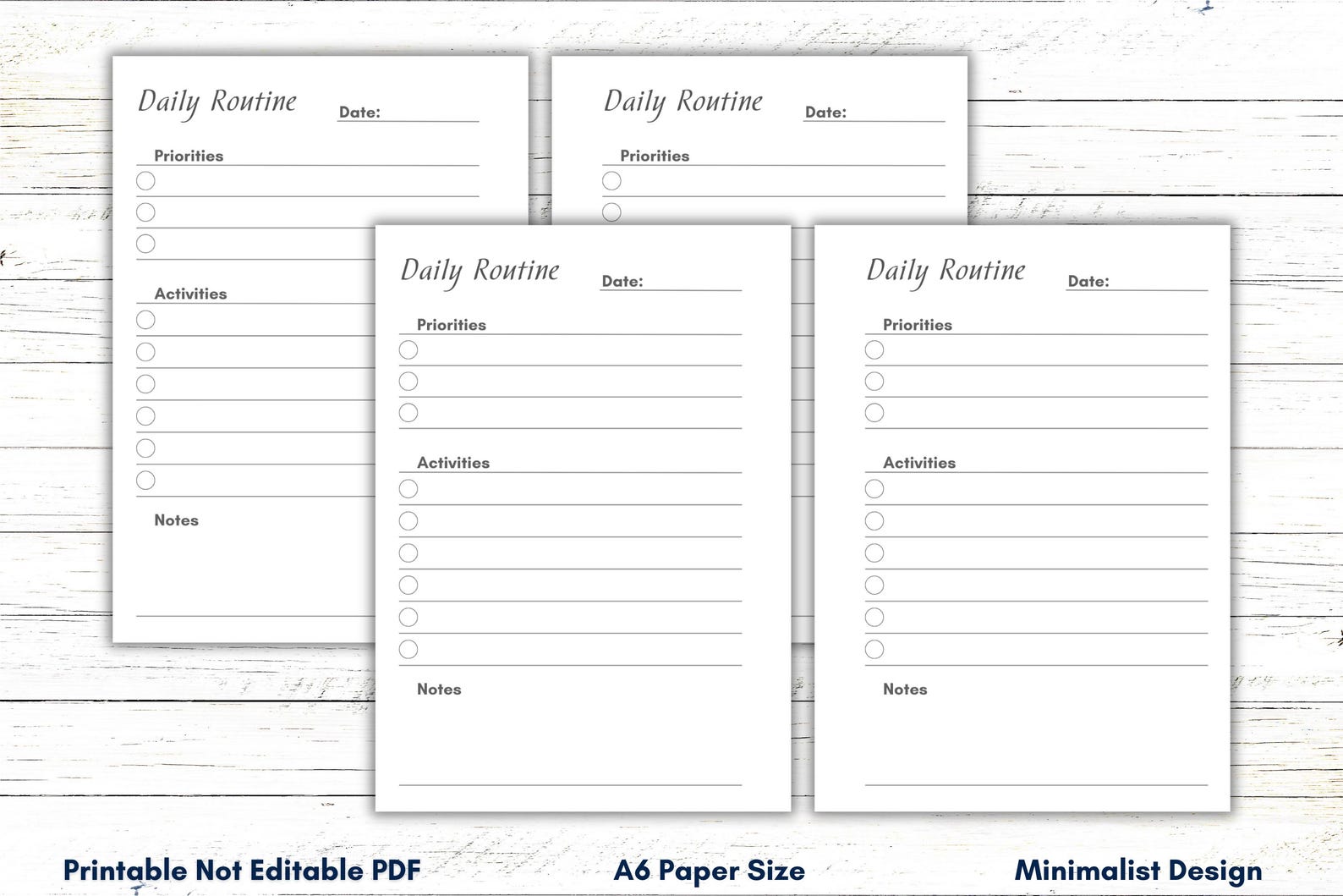 A6, Daily Routine Checklist, Routine Chart Printable, Routine Planner ...