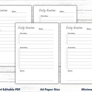 A6, Daily Routine Checklist, Routine Chart Printable, Routine Planner ...