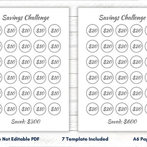 Printable A6 Savings Challenge, Budget Challenge, A6 Budget Sheet ...