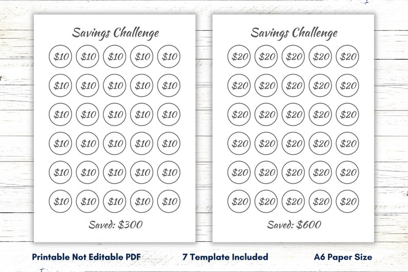 Printable A6 Savings Challenge, Budget Challenge, A6 Budget Sheet ...