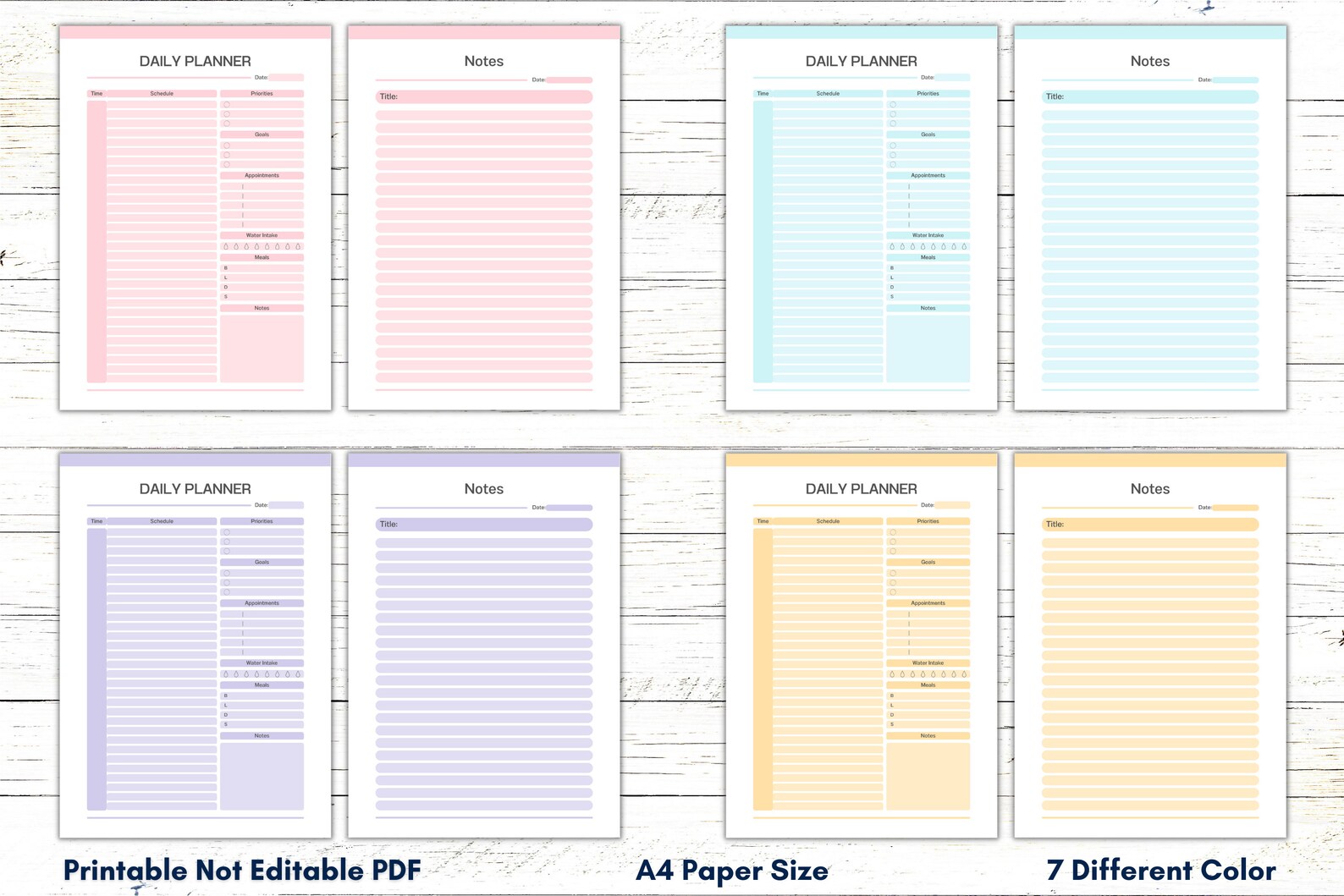 Daily Planner Printable Template, Daily Planner Sheet, Day Planner ...