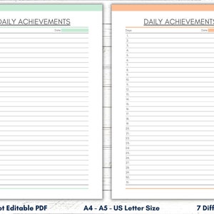 Printable Daily Achievements Tracker, Achievements Overview, Daily ...
