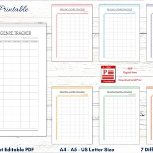Reading Genre Tracker Printable Template, Reading Genre Chart, Reading ...