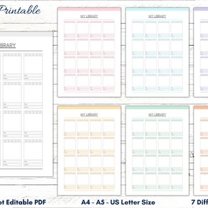 Library Planner Printable Template, Library Overview, Library List ...