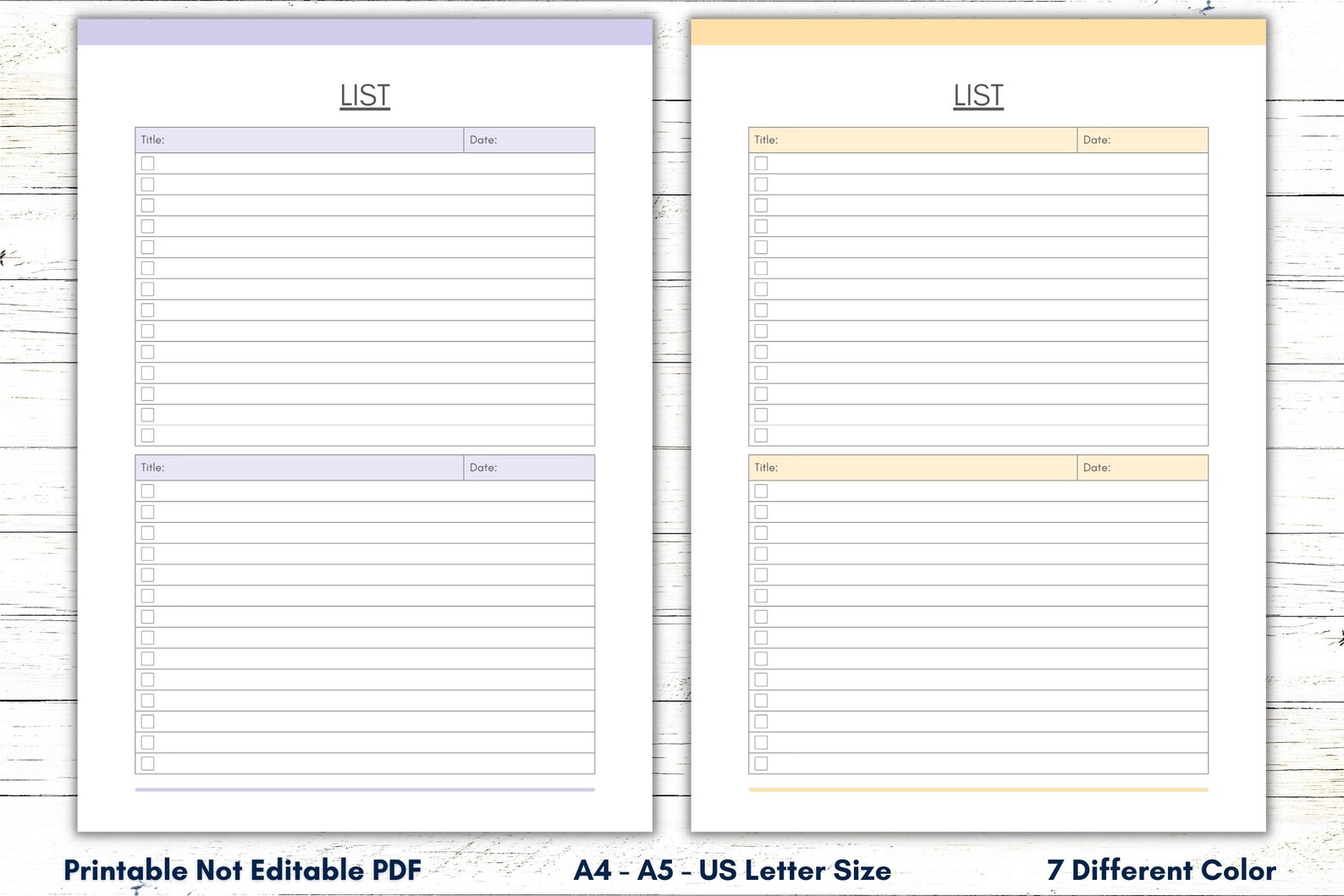 Printable Blank List Template, Blank Checklist Form, Blank List Form ...