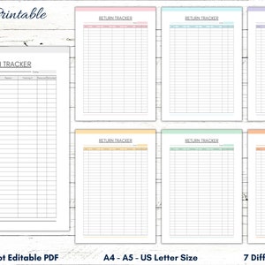 Printable Returns Tracker, Business Returns Sheet, Sales Returns ...