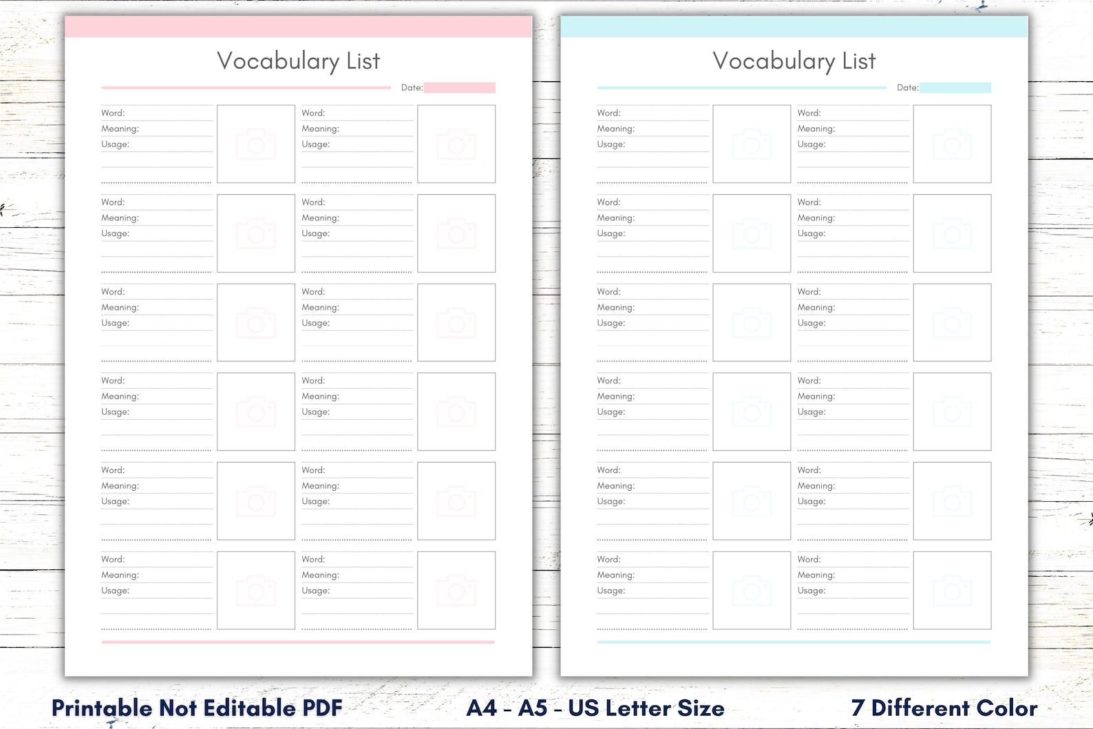Printable Vocabulary List, Vocabulary Log, Vocabulary Journal ...