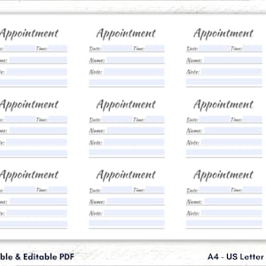 Appointment Card Template, Appointment Card Printable, Appointment ...