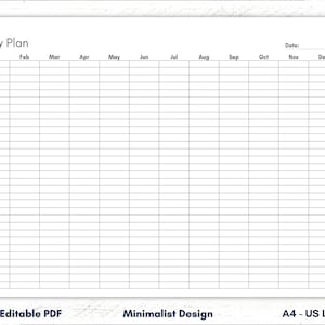 Yearly Planner Printable Editable Yearly Planner Calendar Monthly ...