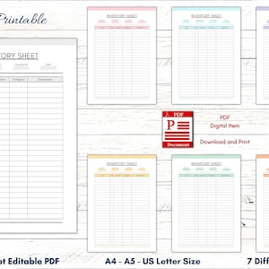 Printable Inventory Count Sheet, Inventory Count Insert, Printable ...