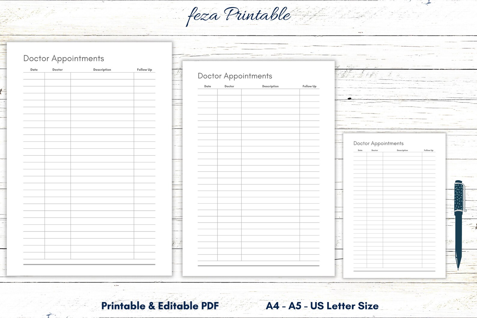 Doctor Appointment Printable Template Doctor Appointment - Etsy