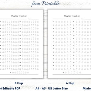Printable Water Tracker, Water Tracker Template, Water Tracker Planner ...
