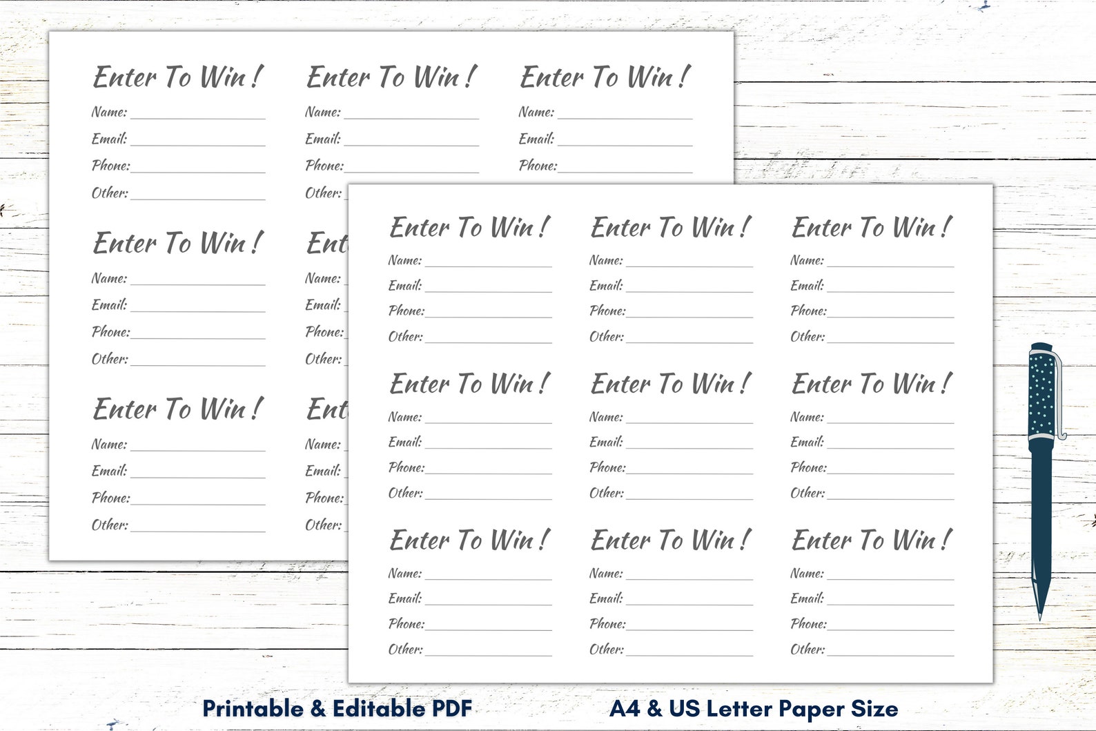 Raffle Ticket Printable, Editable Raffle Ticket Template, Enter to Win ...