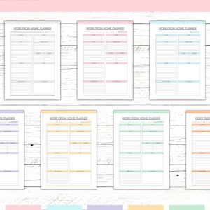 Work From Home Planner Printable Template, Daily Working Planner ...