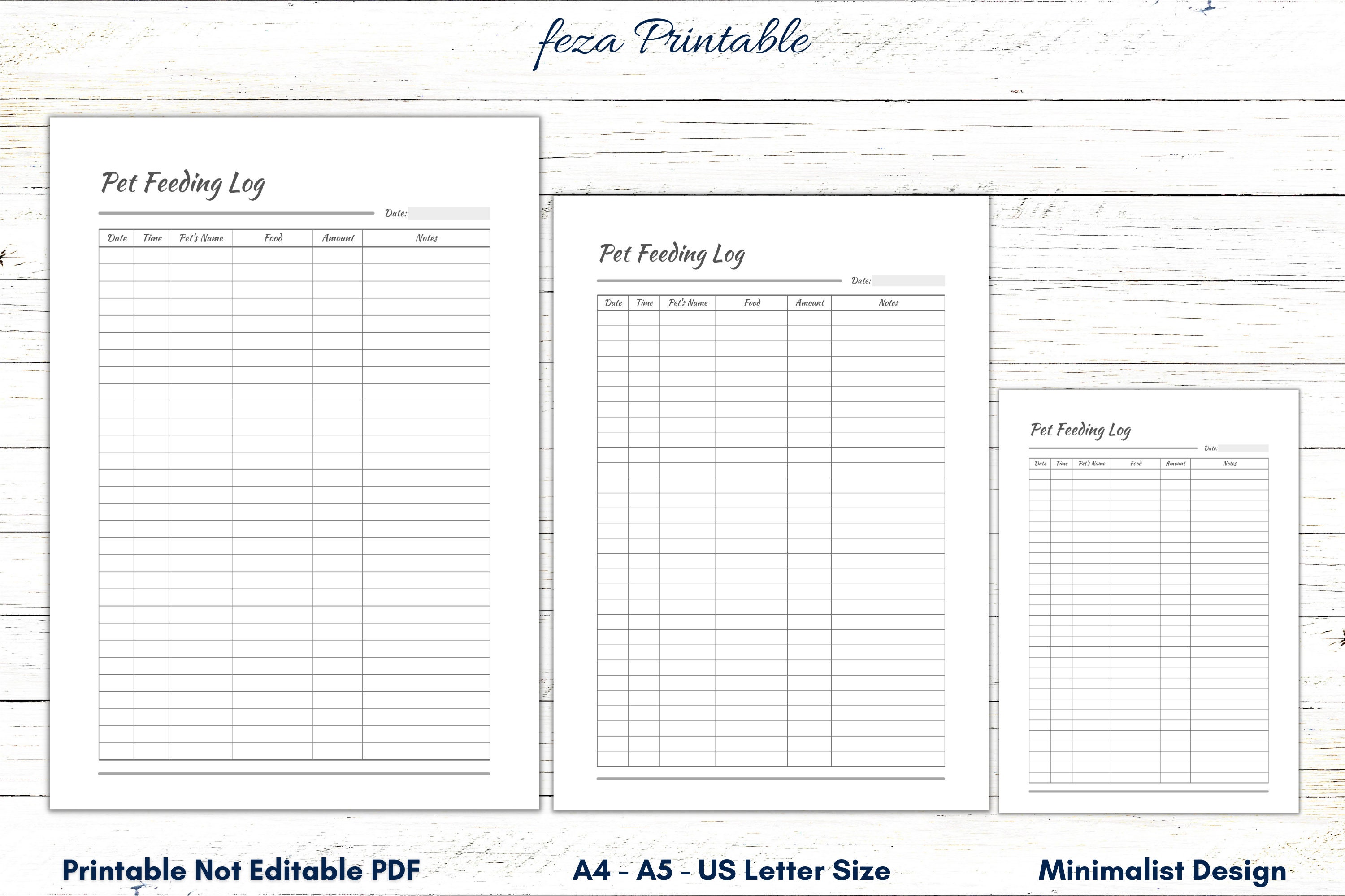 Pet Feeding Tracker Printable, Pet Feeding Reminder, Puppy Feeding ...