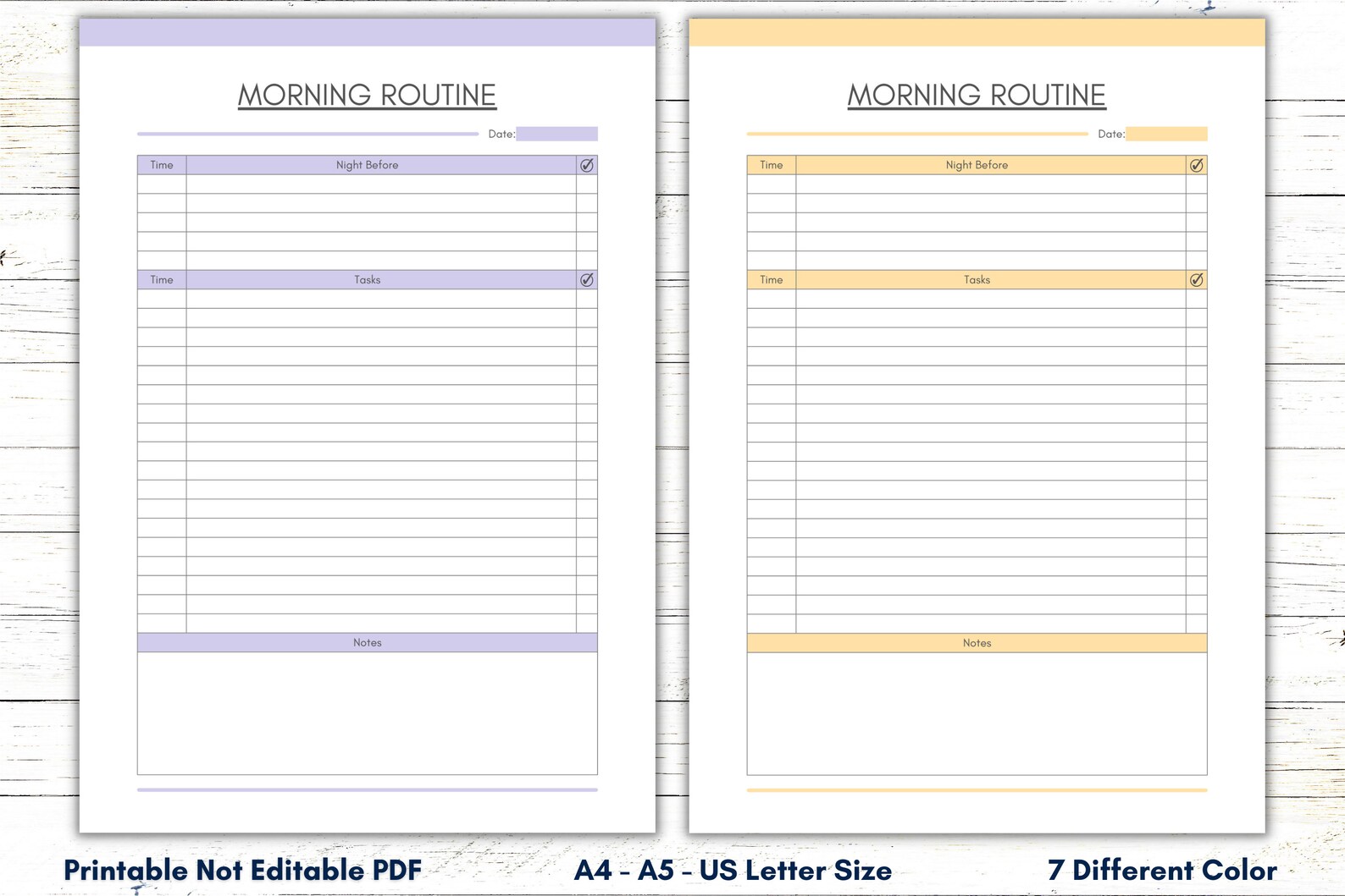 Morning Routine Sheet Printable Template, Morning Routine Log, Morning ...