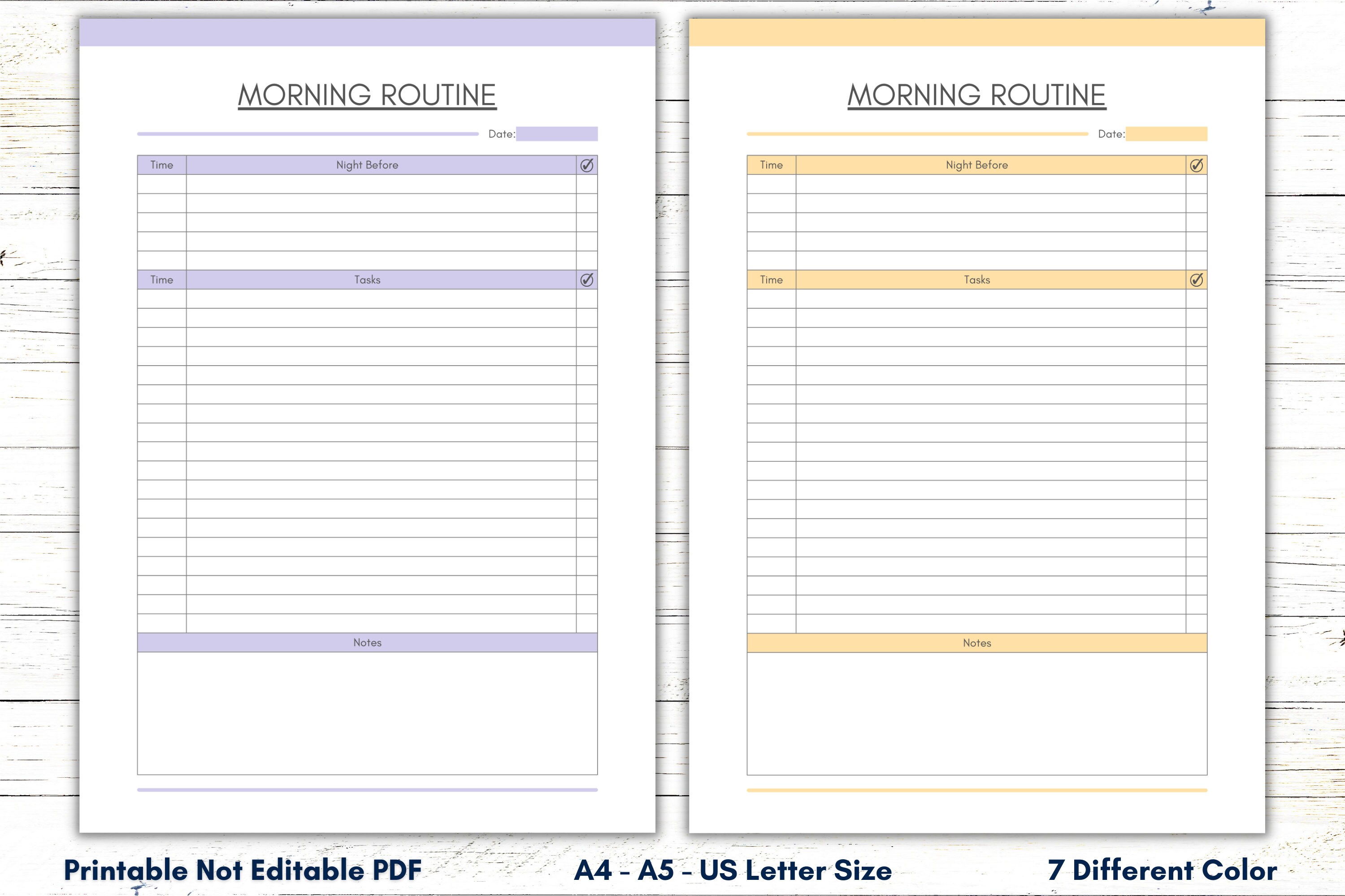Morning Routine Sheet Printable Template, Morning Routine Log, Morning ...