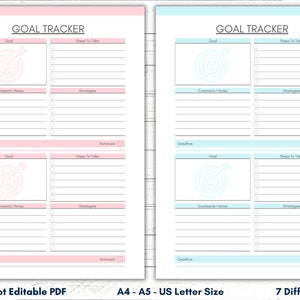 Printable Goal Tracker, Printable Goal Planner, Printable Goal Tracking ...