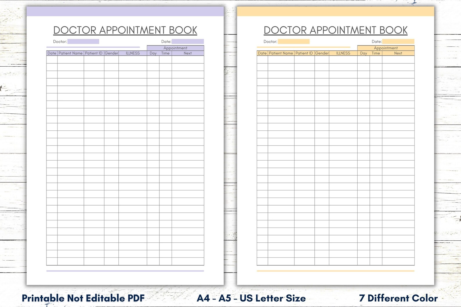 Printable Doctor Appointment Book, Doctor Visits Tracker, Doctor ...