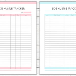 Printable Side Hustle Tracker, PDF Side Job Income, PDF Income Tracker ...