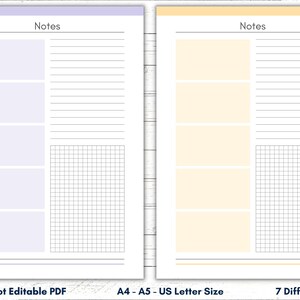 Printable Lined and Grid Note Pages Template, Lined Grid Note Page ...