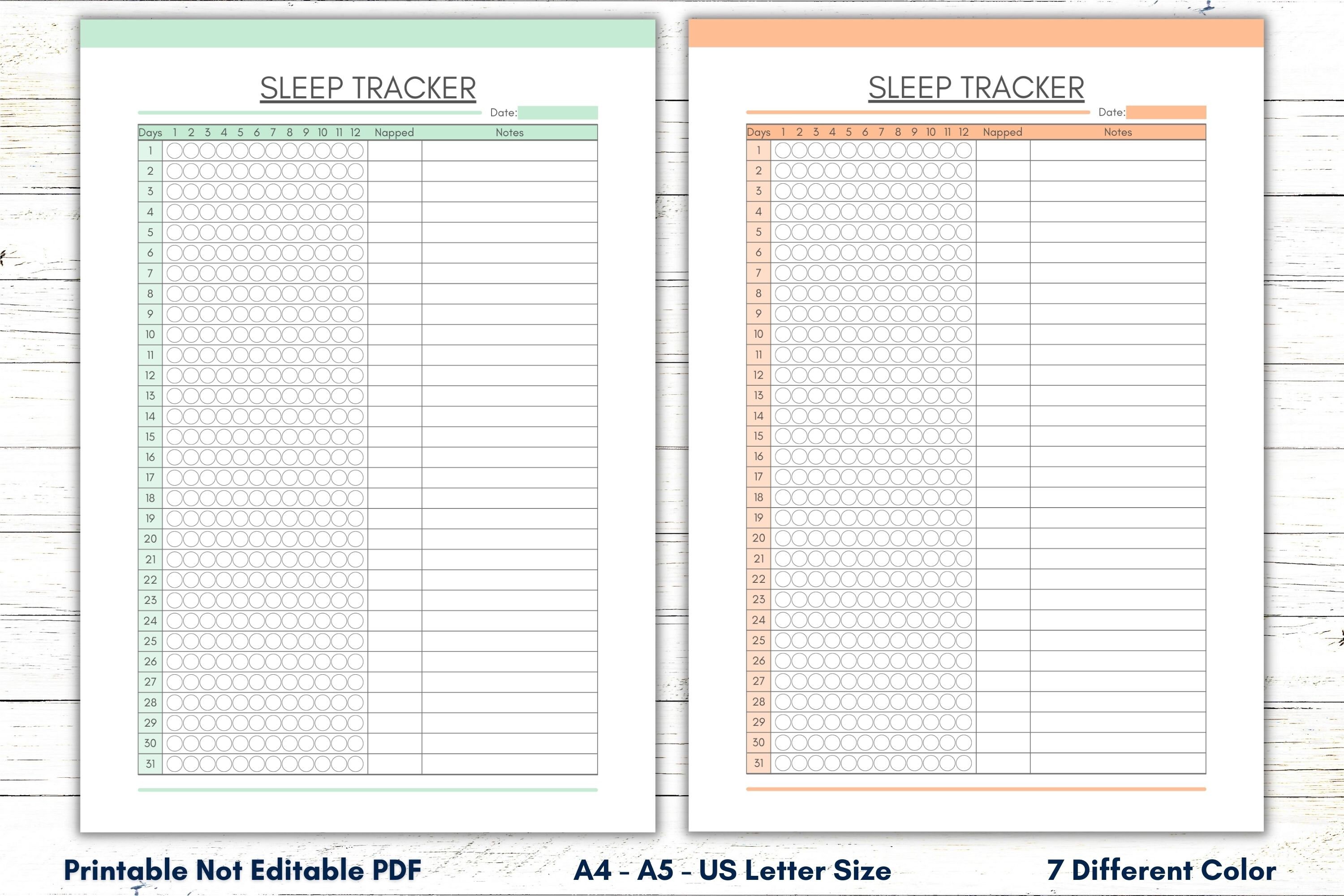 Sleep Tracker, Printable Sleep Tracker, Sleep Log, Sleep Journal, Sleep ...