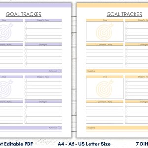 Printable Goal Tracker, Printable Goal Planner, Printable Goal Tracking ...