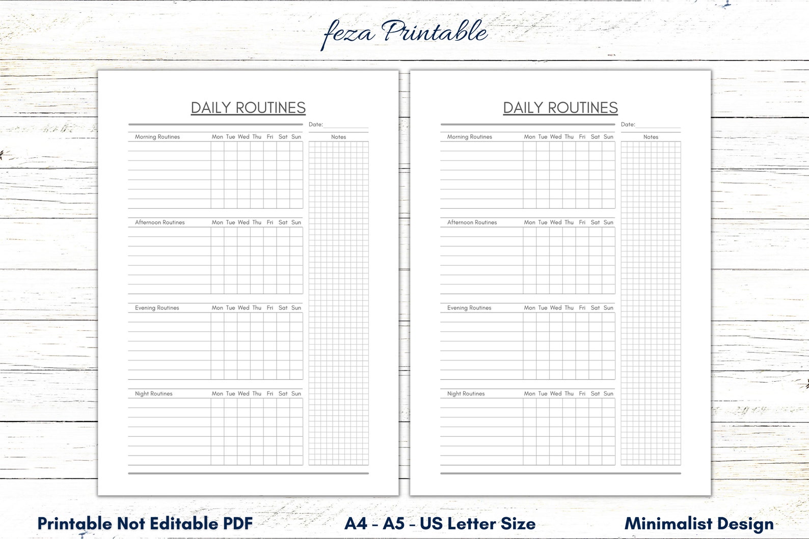 Daily Routine Printable Checklist, Weekly Routine Printable Checklist ...