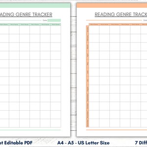 Reading Genre Tracker Printable Template, Reading Genre Chart, Reading ...